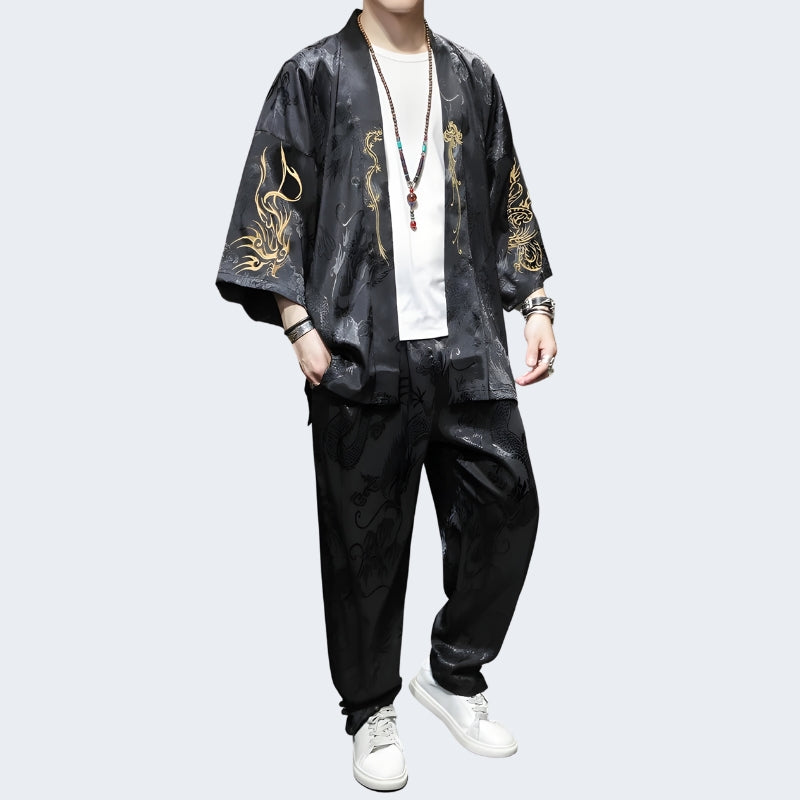 Black Japanese Kimono Robe – Techwear UK
