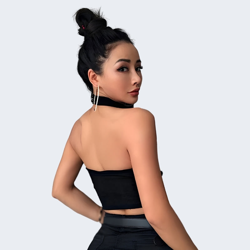 Black Top With Chain Straps – Techwear UK