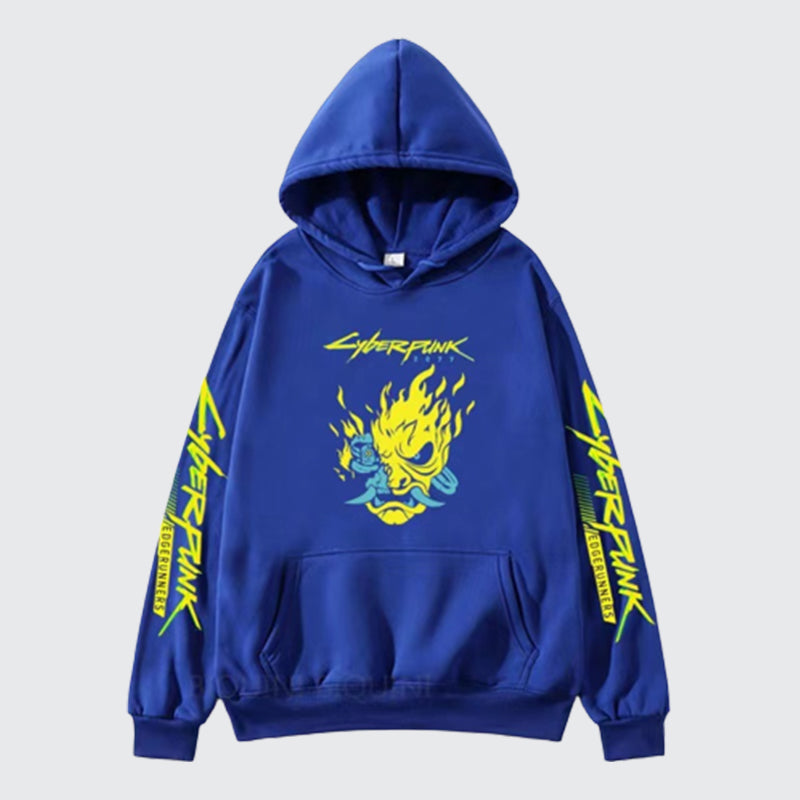 Cyberpunk Hoodie Blue – Techwear UK