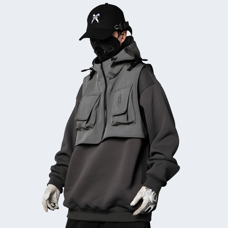 Black Tech Fleece Hoodie – Techwear UK