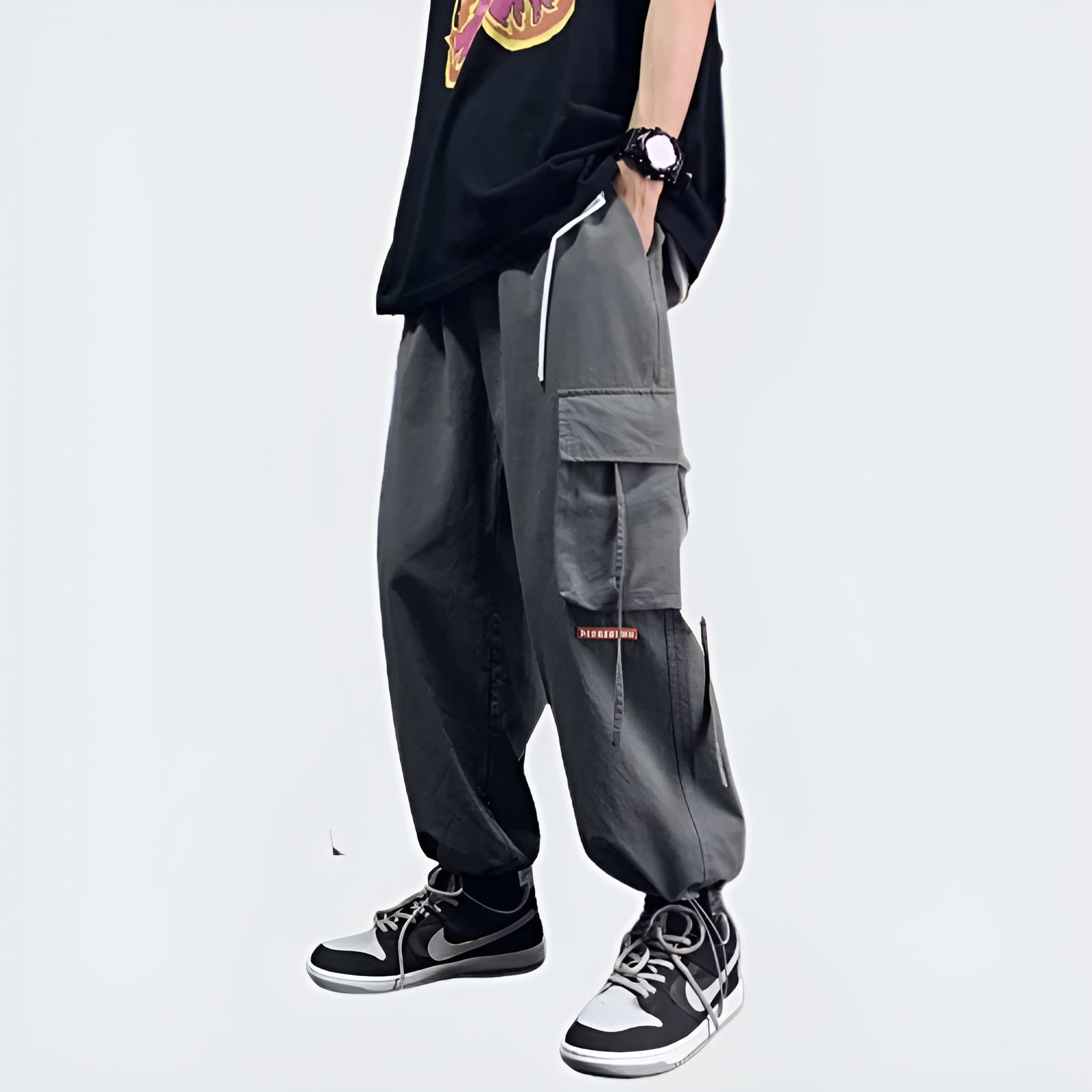 Grey Wide Leg Cargo Trousers – Techwear UK