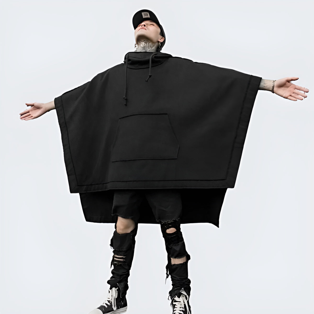 Hooded Poncho Sweater – Techwear UK