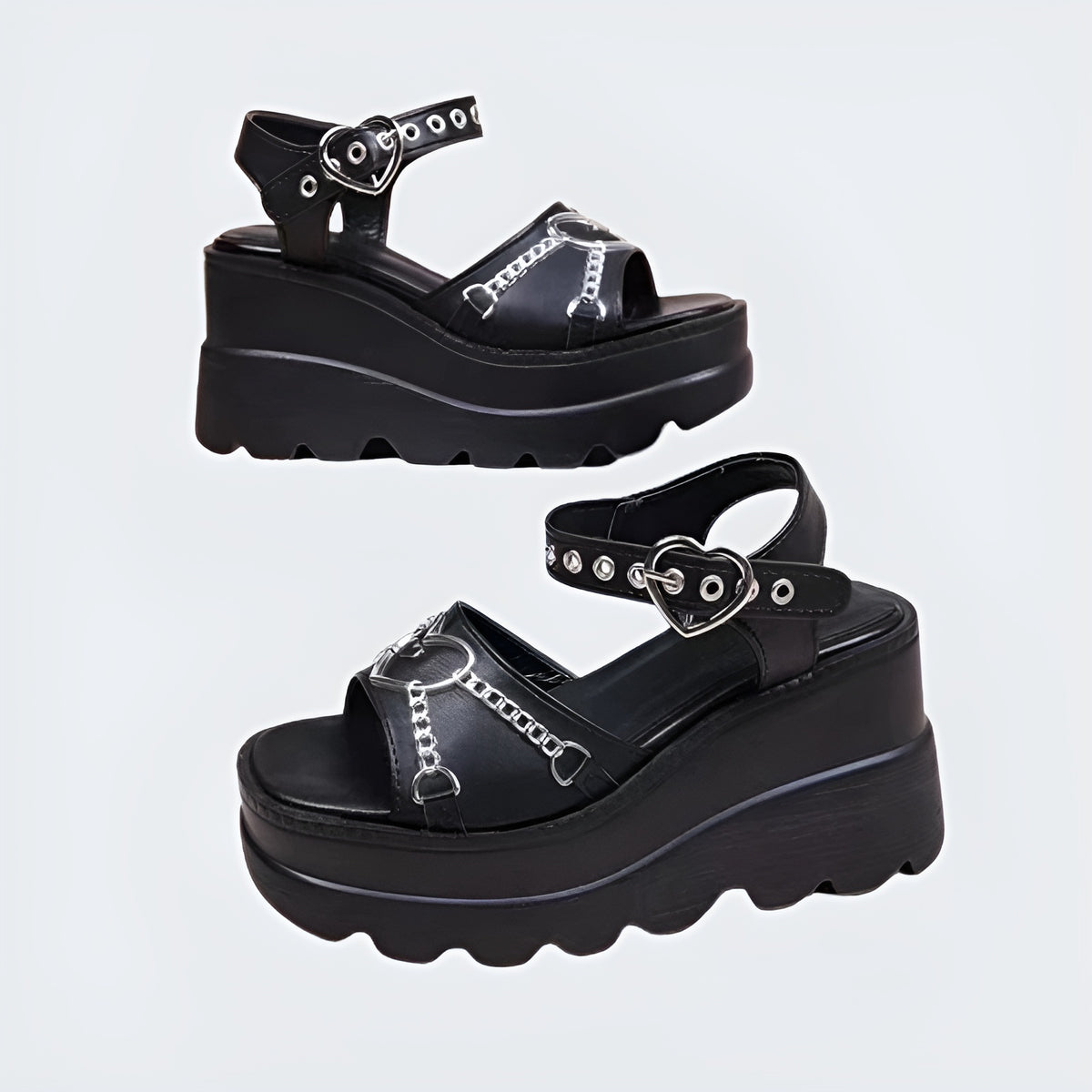 Black Goth Sandals – Techwear UK