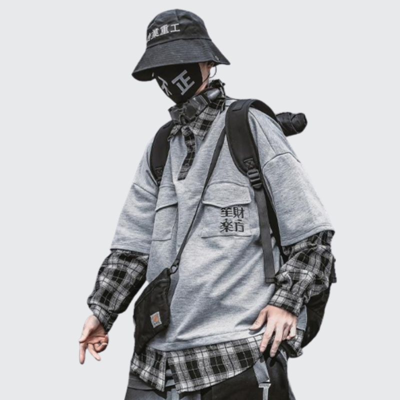 Grey Fake Two Long Sleeve – Techwear UK