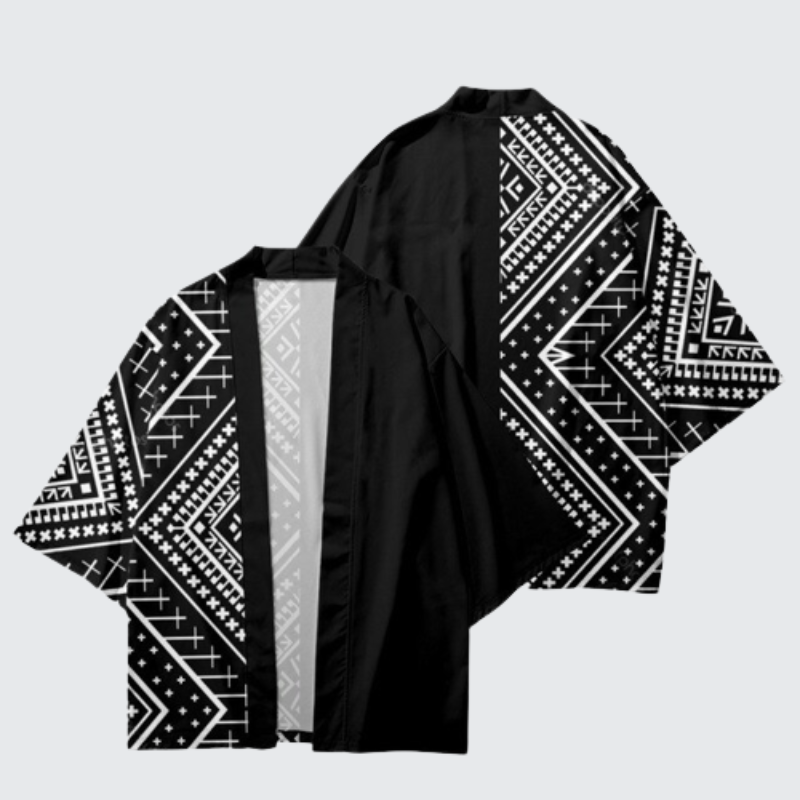 Japanese Kimono Patterns Black And White – Techwear UK