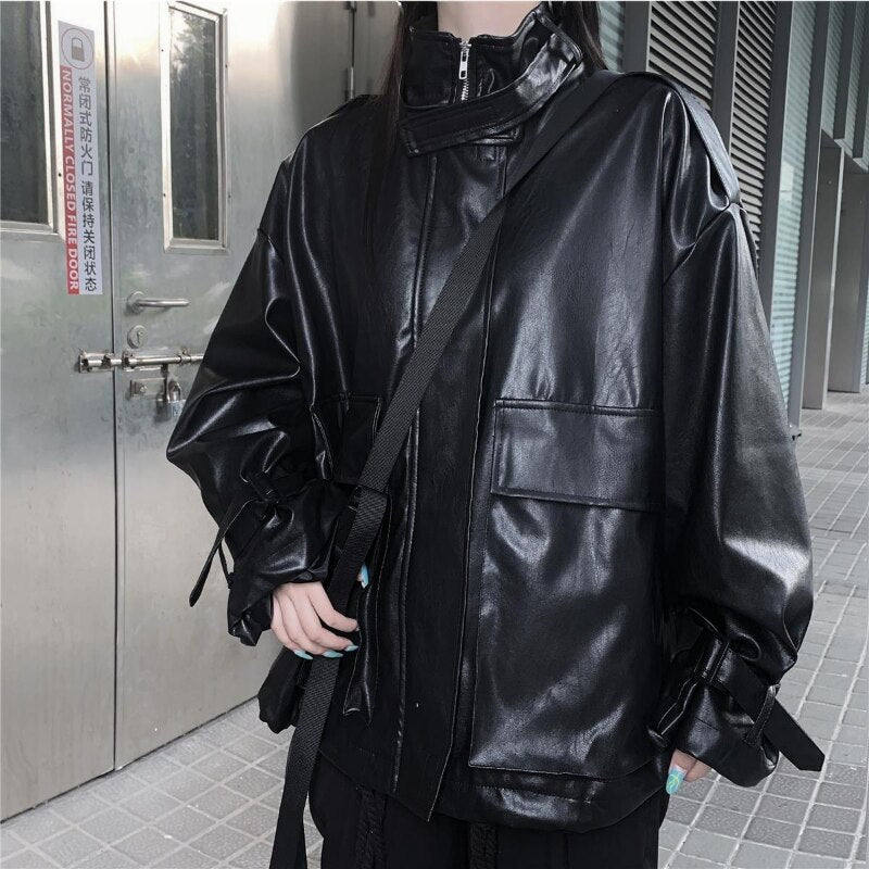Gothic Leather Jacket Women's – Techwear UK