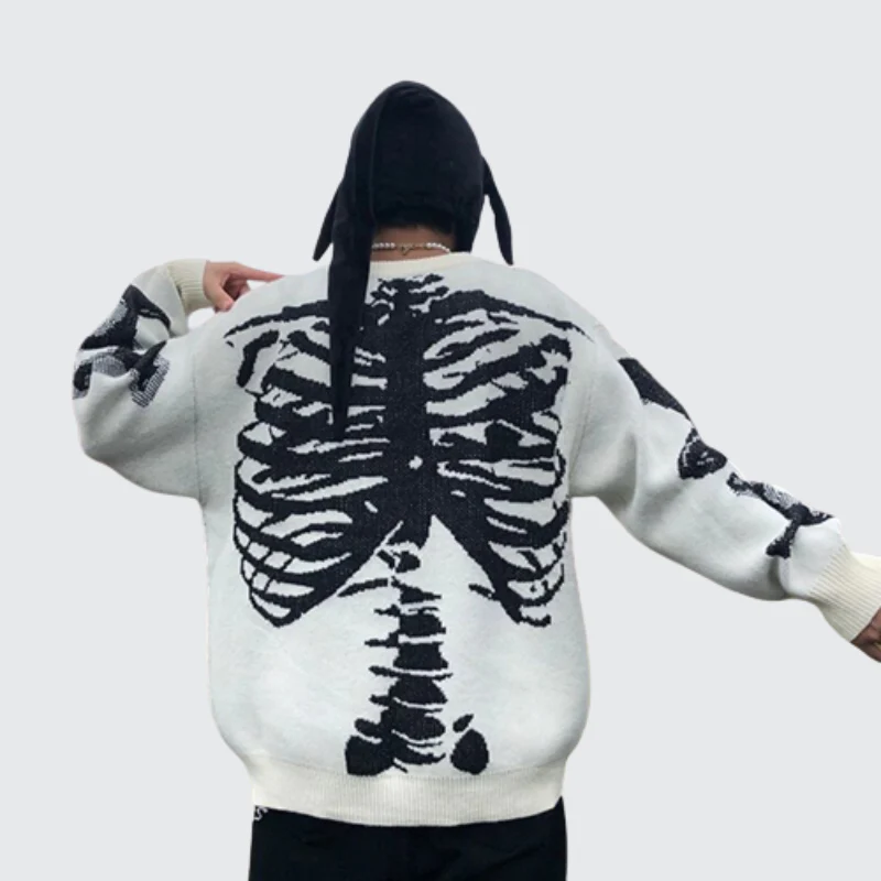 White Skeleton Sweater – Techwear UK