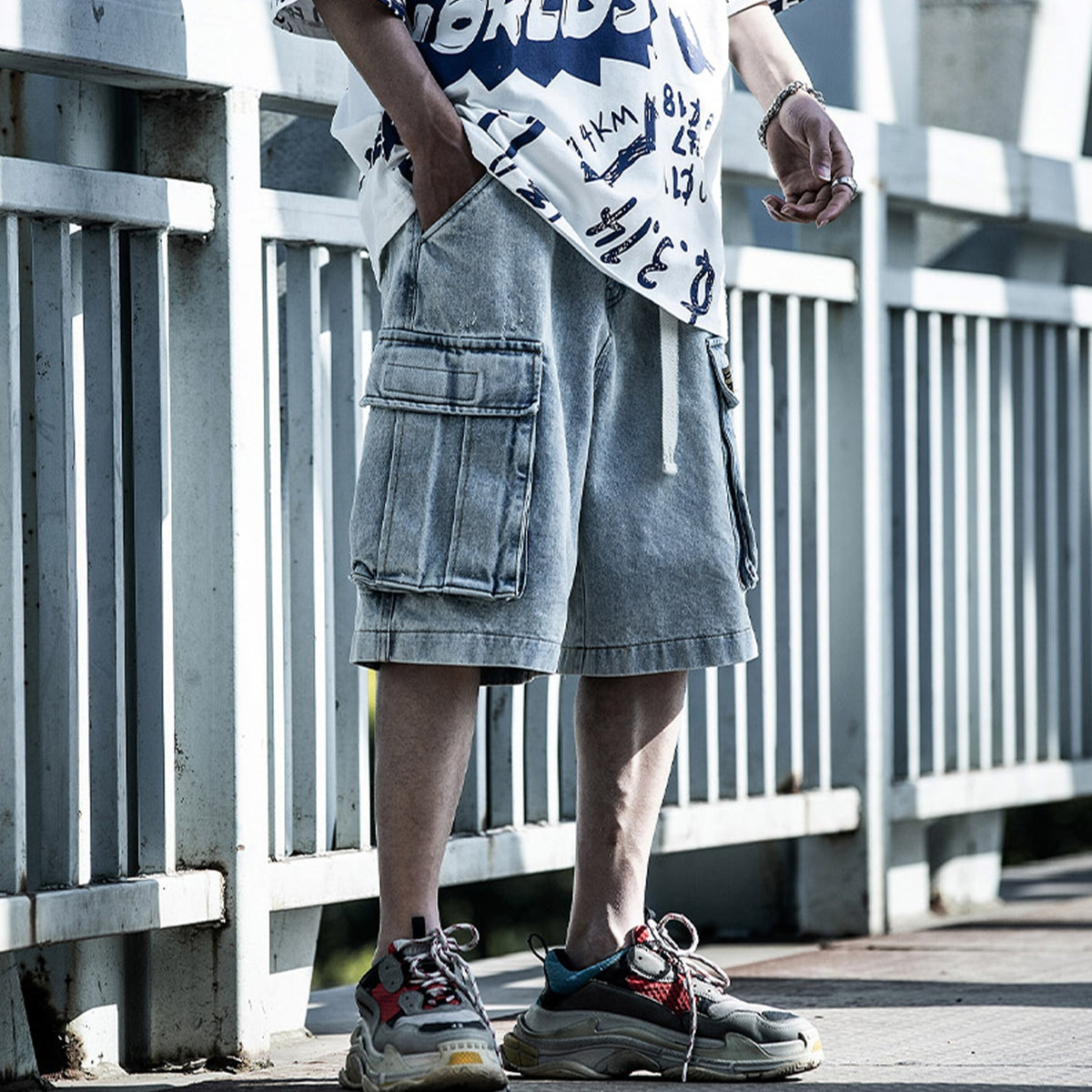 Light Blue Denim Shorts – Techwear UK
